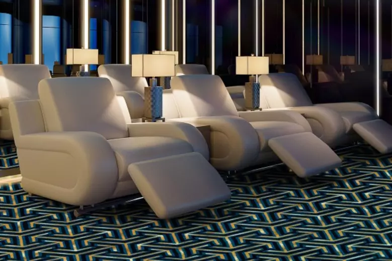 Empire Home Theater Carpet: Bold Geometric Pattern by Joy Carpets